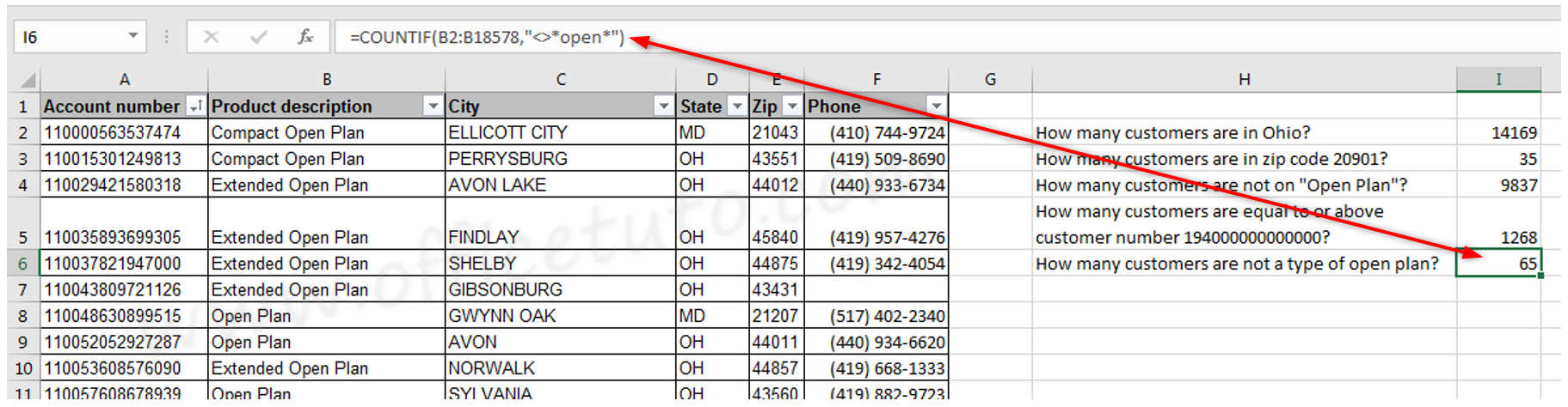 Excel Countif – Count Number of Cells With Specific Data – OfficeTuto
