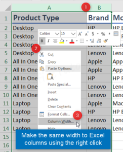 How To Change the Columns Width and Rows Height in Excel – OfficeTuto