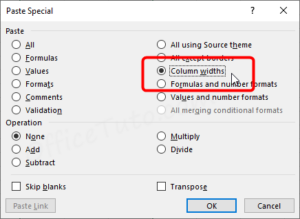 How To Copy Columns Width and Rows Height in Excel – OfficeTuto