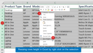 How To Change the Columns Width and Rows Height in Excel – OfficeTuto